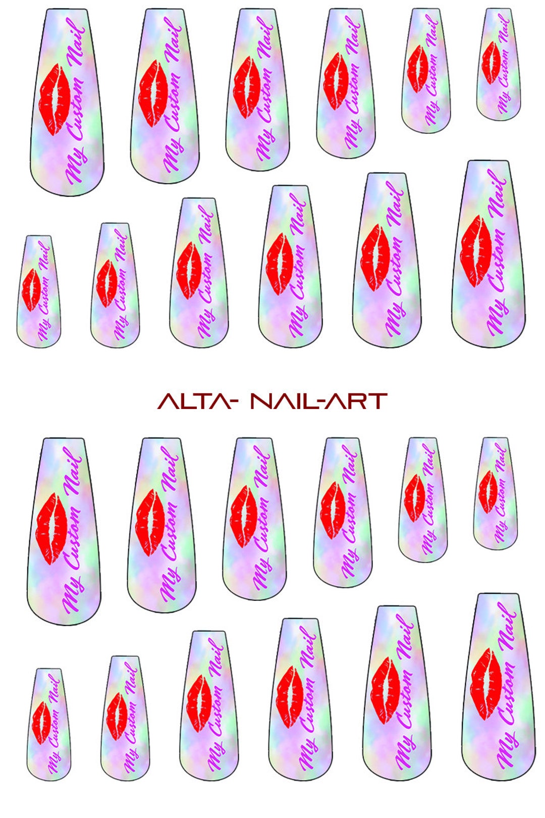 Custom Printed Nail Decals - Your Images & Design - Etsy