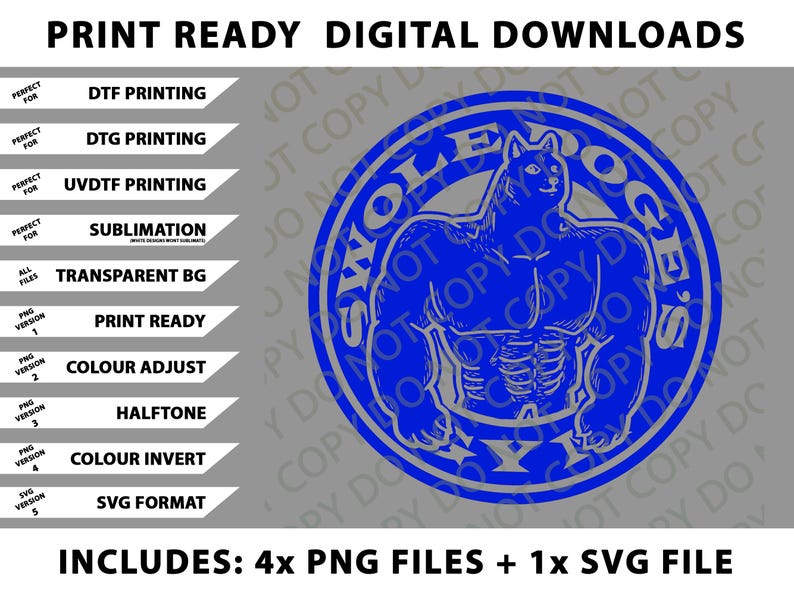 Swole Doge Png Bundle, SVG Files, Digital Downloads - Etsy