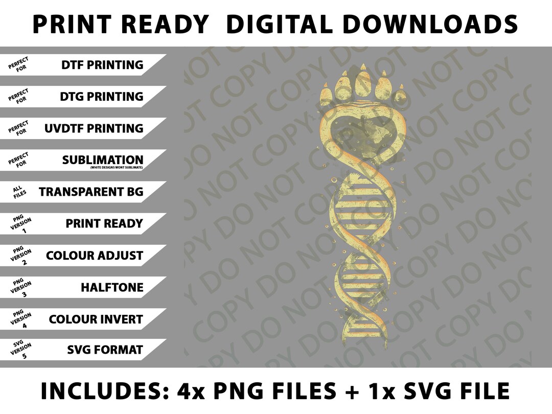 Bear DNA Png Bundle, SVG Files, Digital Downloads - Etsy