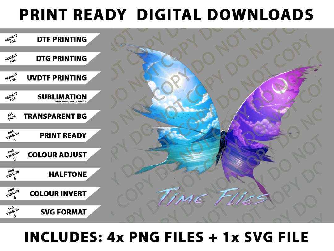 Time Flies Away Png Bundle, SVG Files, Digital Downloads - Etsy