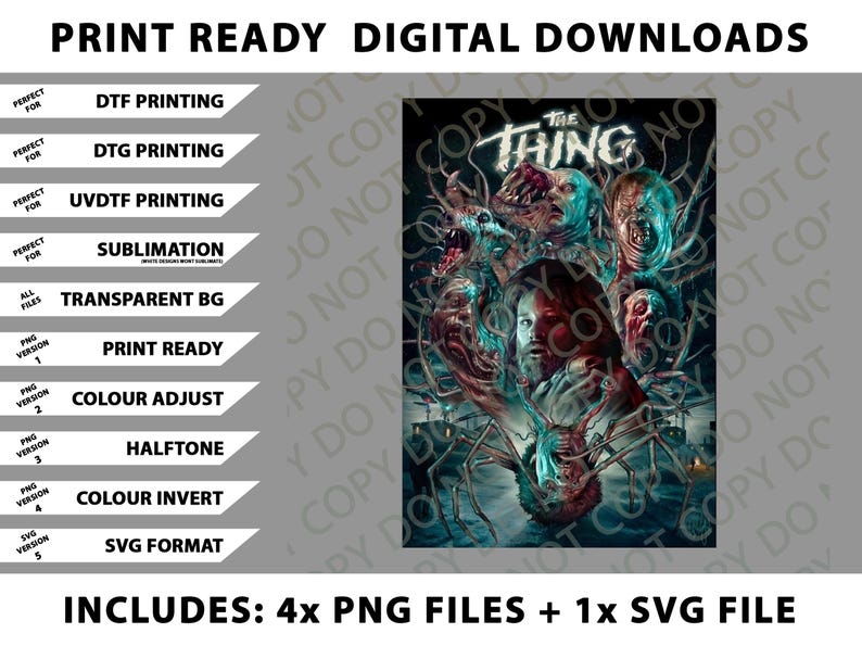 The Thing Shirt, 80s Movie Png Bundle, SVG Files, Digital Downloads - Etsy