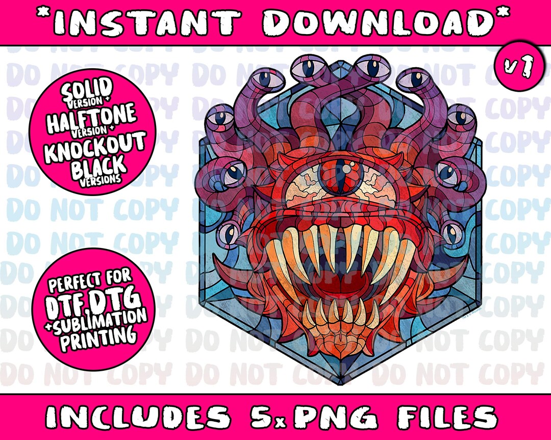 Dungeons & Dragons Beholder Stained Glass Png Bundle, Trending Png ...