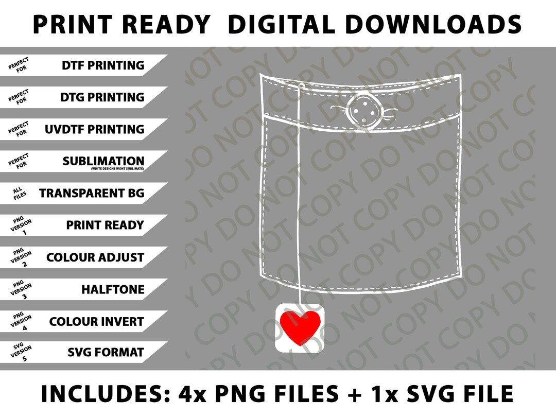 Pocket Full of Love Png Bundle, SVG Files, Digital Downloads - Etsy