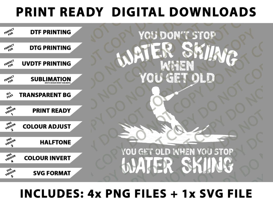 Funny Water Skiing Designs for Men Women Water Skier Athlete Png Bundle ...