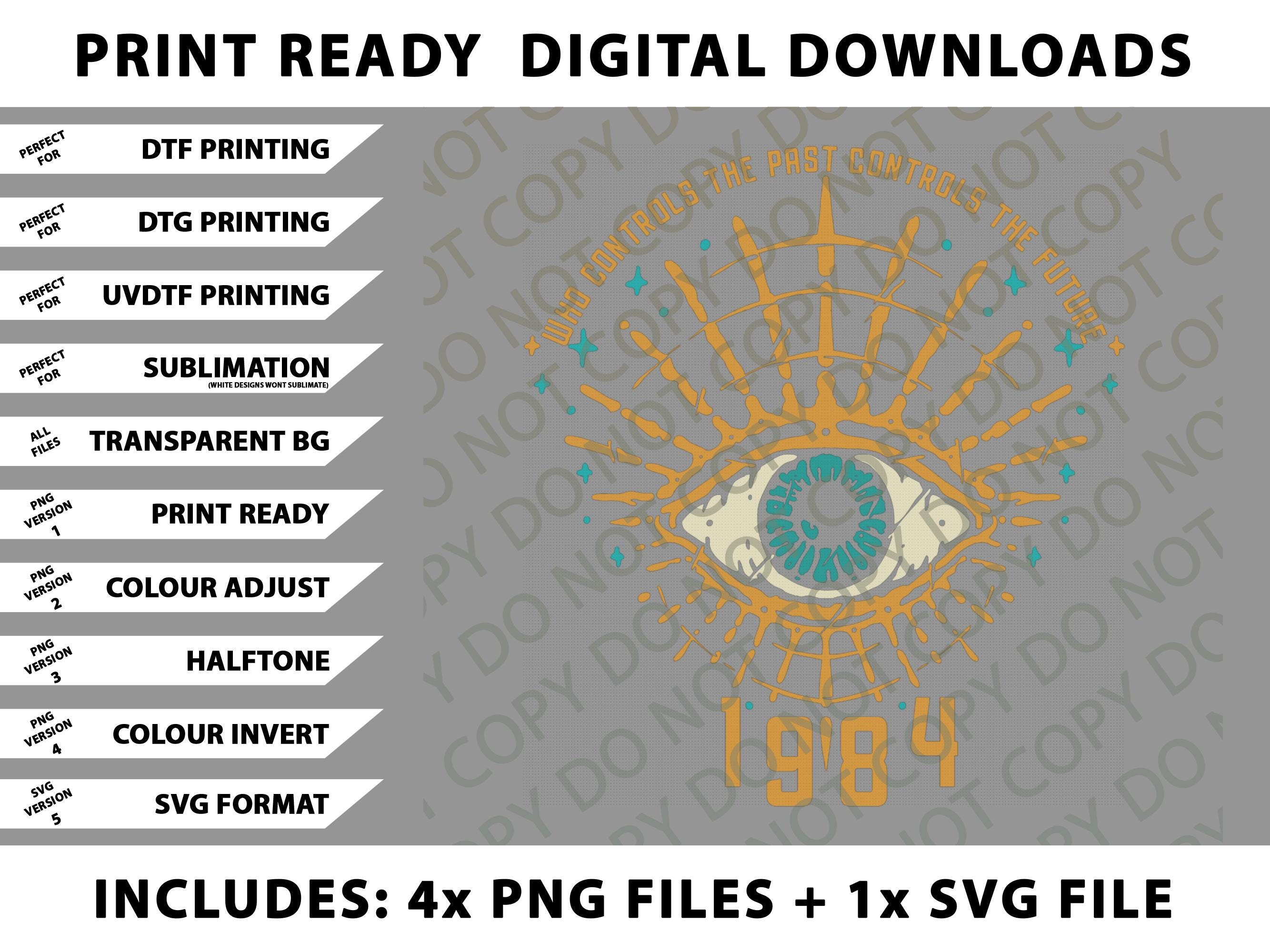 1984 George Orwell Control the Future Png Bundle, SVG Files, Digital ...