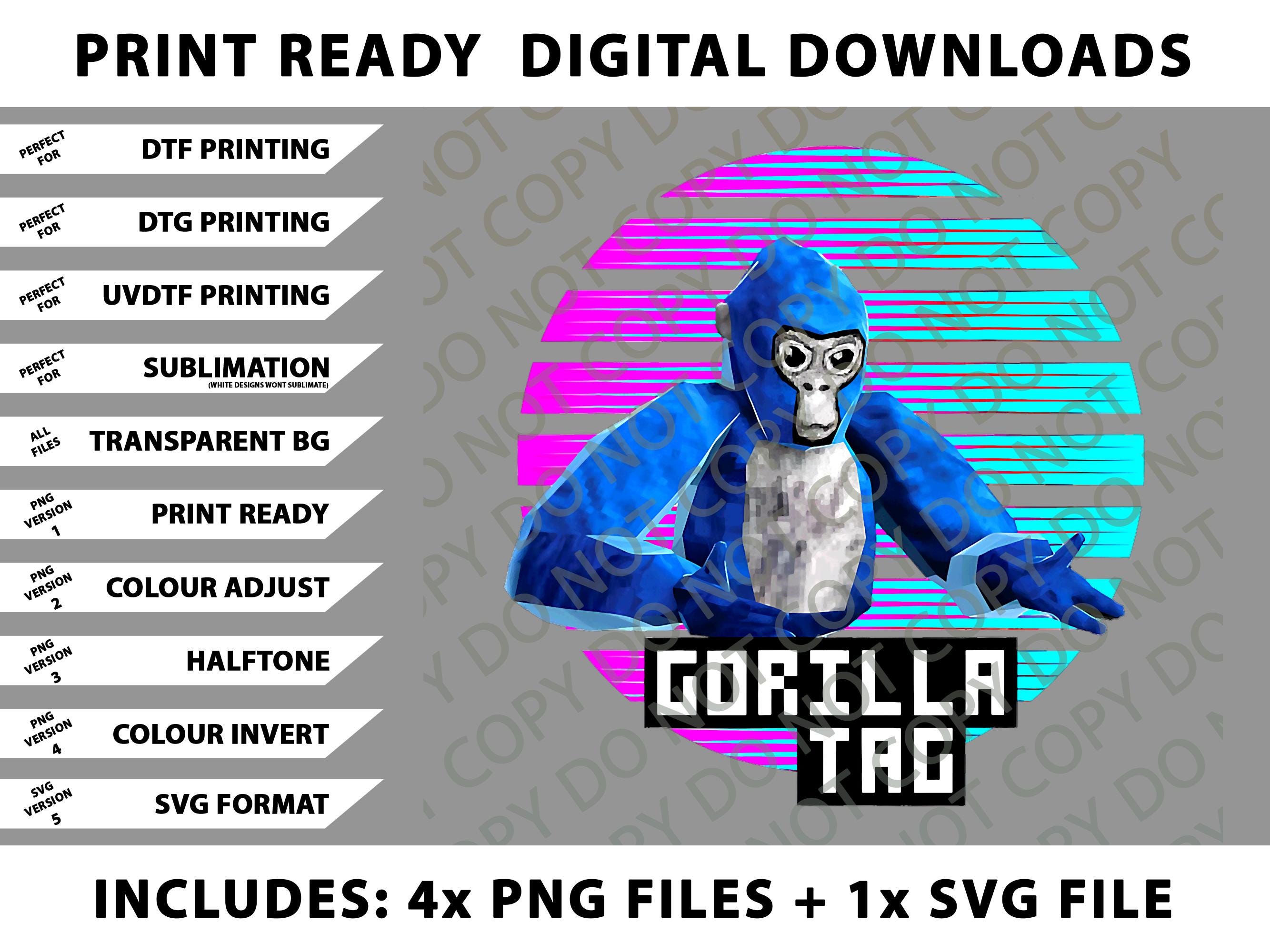 Gorilla Tag Monke Vr Gamer Kids, Adults Png Bundle, SVG Files, Digital ...