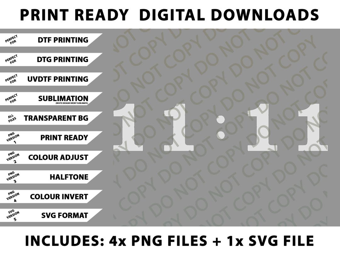 1111 Clock Png Bundle, SVG Files, Digital Downloads - Etsy