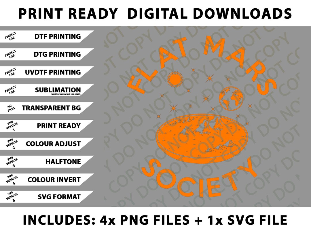 Flat Mars Society Png Bundle, SVG Files, Digital Downloads - Etsy