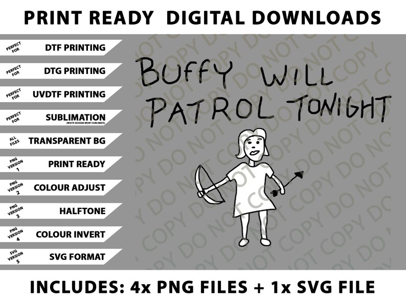 Buffy Will Patrol Tonight Png Bundle, SVG Files, Digital Downloads - Etsy