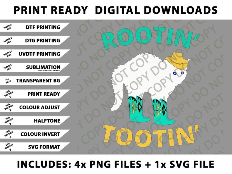 Rootin Tootin Cat Png Bundle, SVG Files, Digital Downloads - Etsy