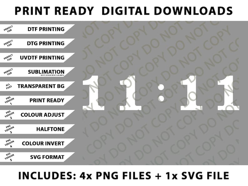 1111 Clock Png Bundle, SVG Files, Digital Downloads - Etsy