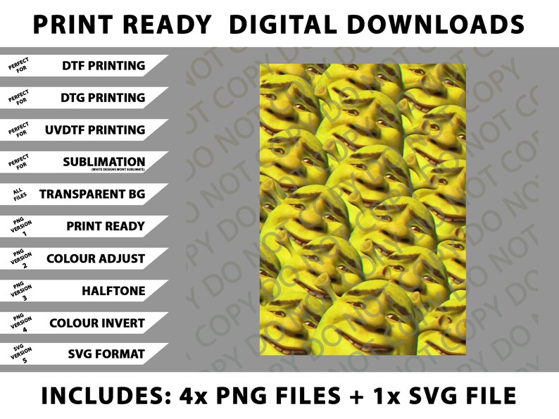 Sherk Face Png Bundle, SVG Files, Digital Downloads - Etsy