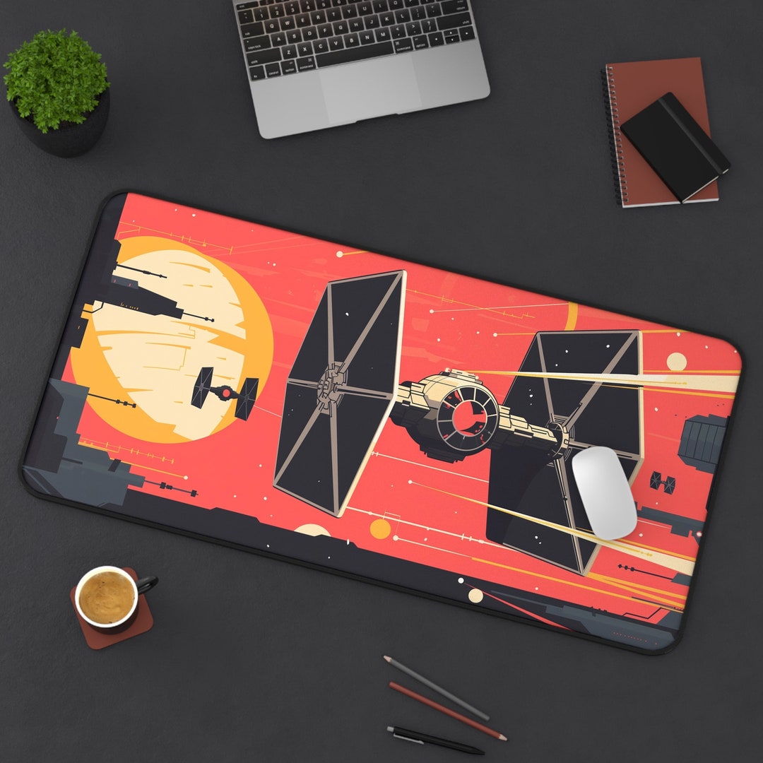 Star Ship Tie Wars Gaming Desk Mat for Vader Fan Gift for Boyfriend ...