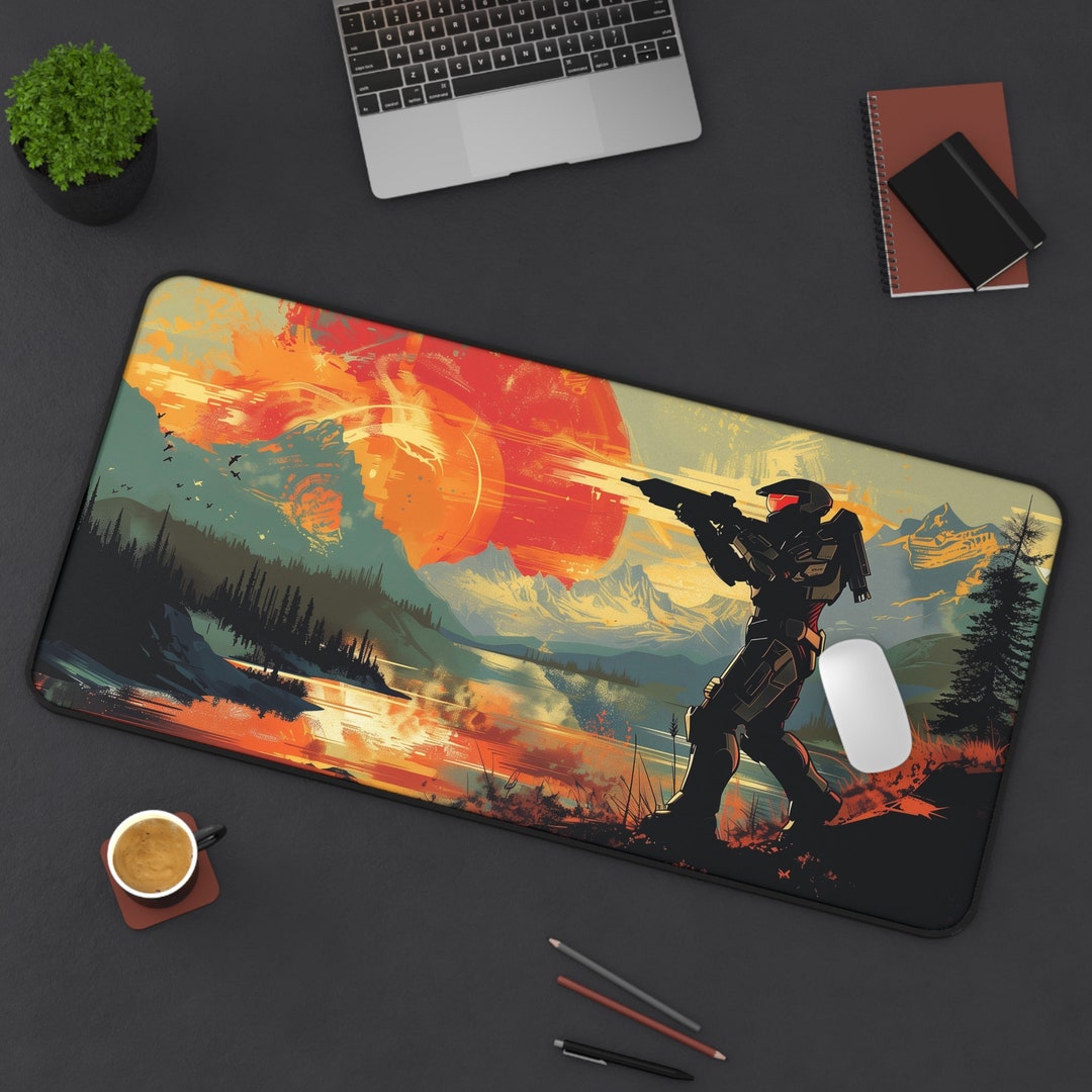 Master Chief Spartan Armor Gaming Mouse Pad Covenant Space Marine ...