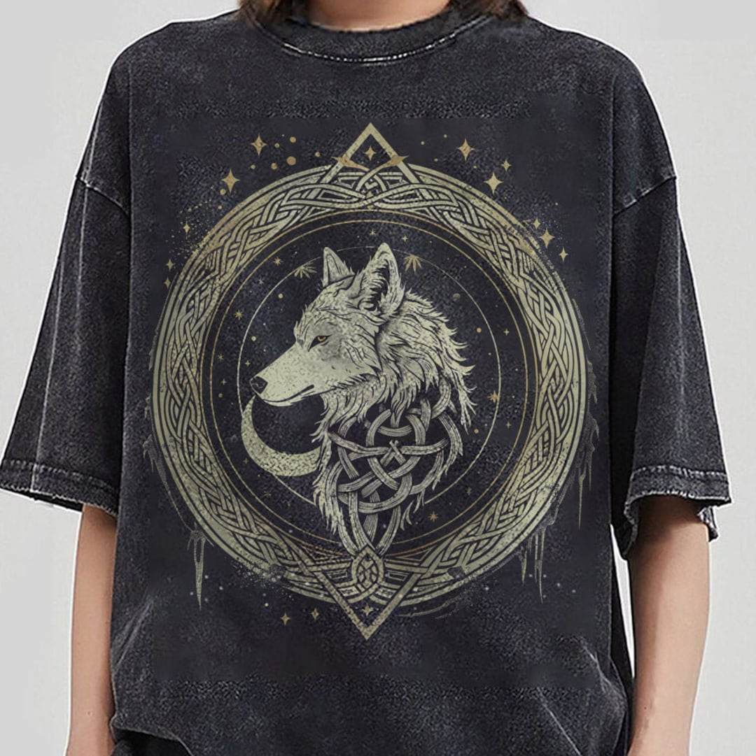 Walhalla Wolf Maske Runen Nordischer Kompass Wikinger T-shirt, NORSE ...