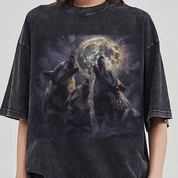 Wolf and Moon - Etsy