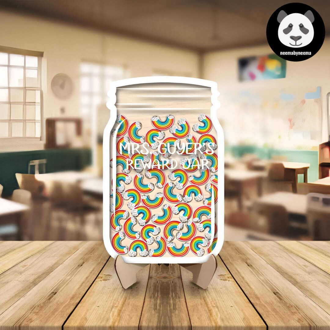 Personalized Rainbow Magnetic Reward Jar, Bulletin Board Chart Gift ...