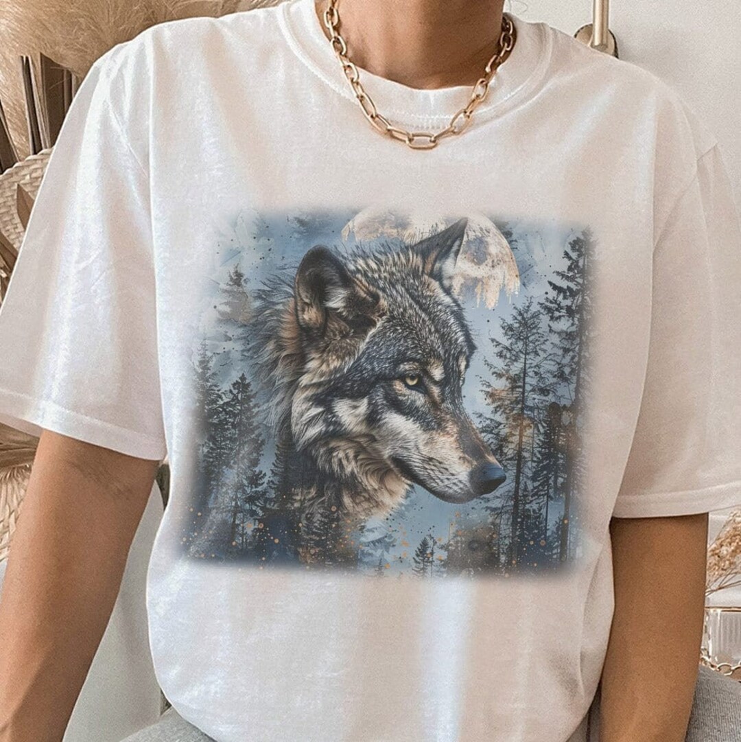 Vintage Wolf 90s Graphic Shirt, Wolf Lovers Retro Tee, 2000s Nature ...