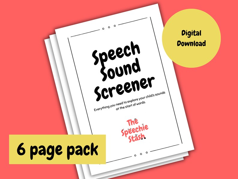 Speech Sound Screening Tool, Speech and Language Therapy DIGITAL ...