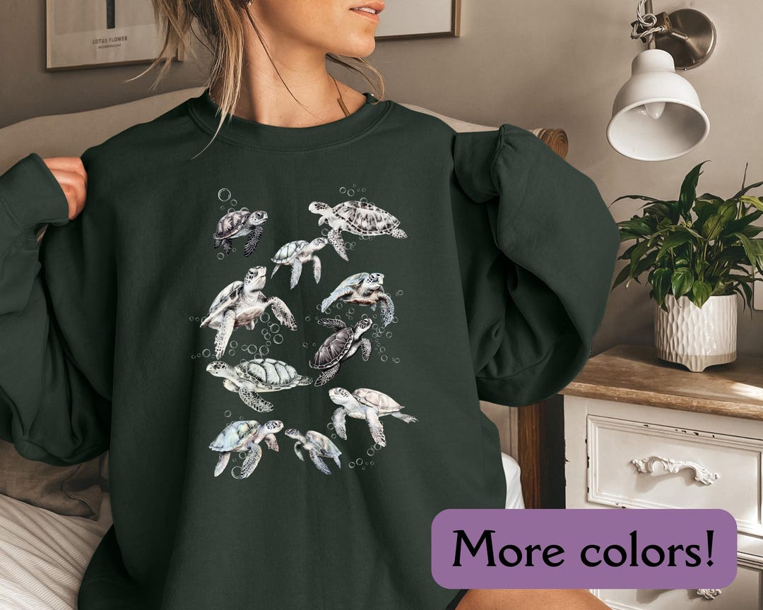 Sea Turtle Sweatshirt, Retro Tortuga Sweatshirt Vintage Ocean Tattoo ...