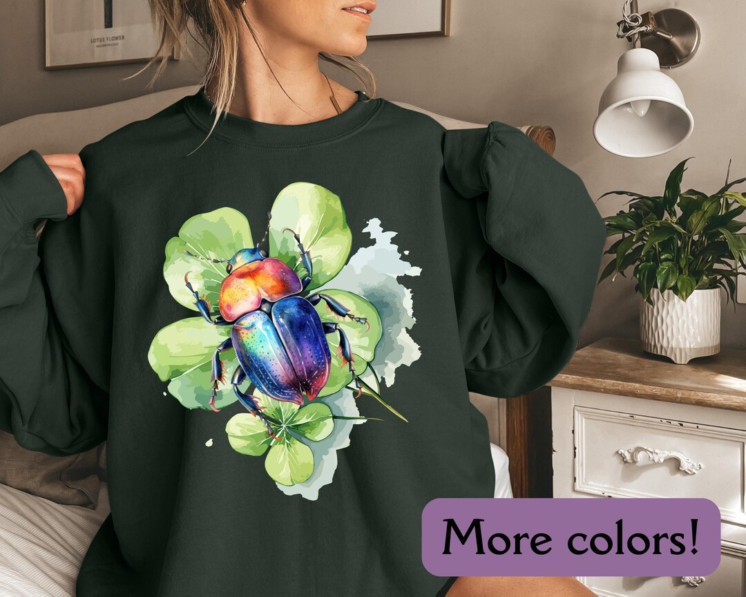 Shamrock Beetle Sweatshirt, Beetle Sweatshirt, Entomology Nature ...