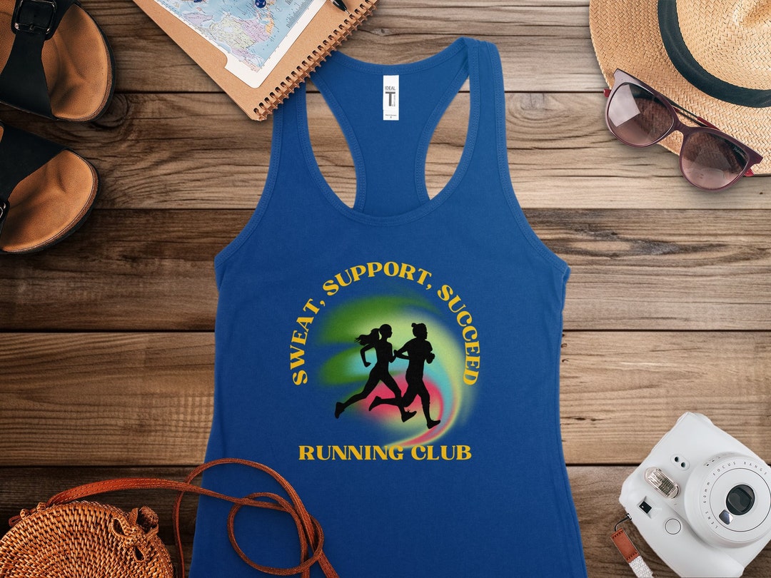 Corlorfull Girl Running Club T-shirt, Running Team Fitness T-shirt ...