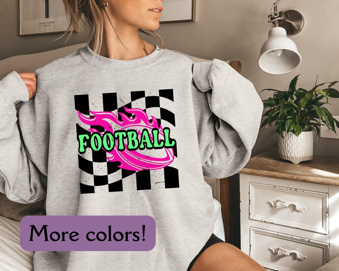 Retro Football Sweatshirt, Neon Football Team Sweatshirt, Football Game ...