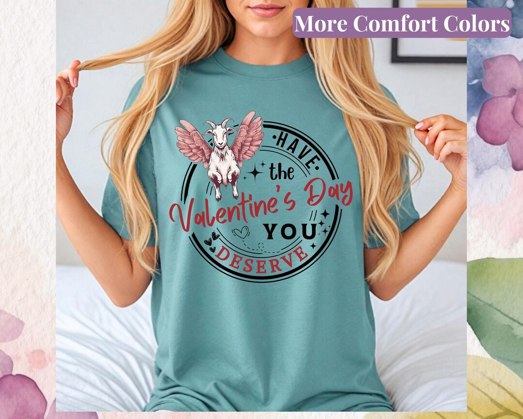 Cupid Goat Valentines Day Shirt, Comfort Colors® Cute Animal, Sarcastic ...