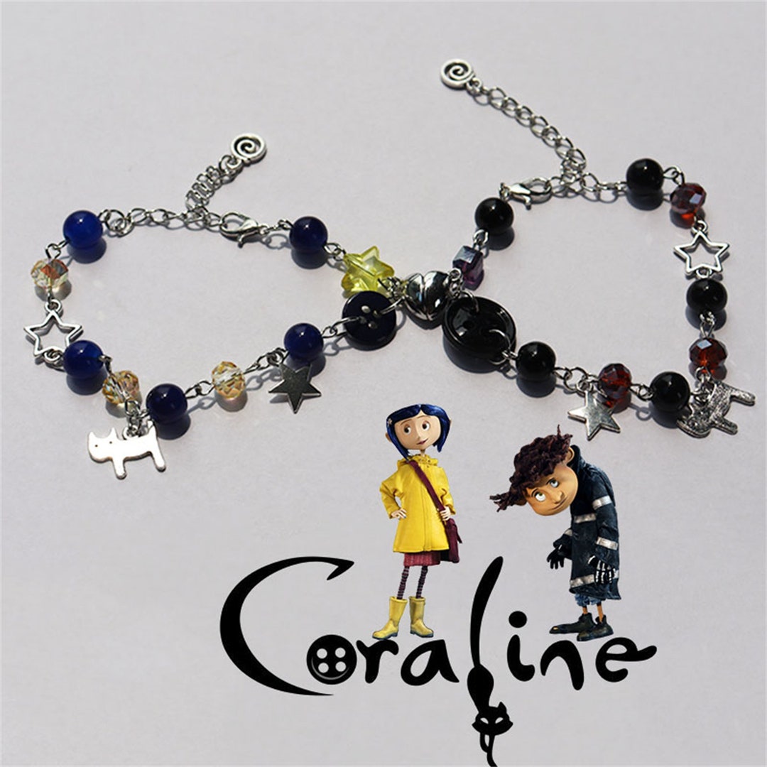 A Pair of Coraline and Wybie Matching Magnetic Bracelets,couple ...