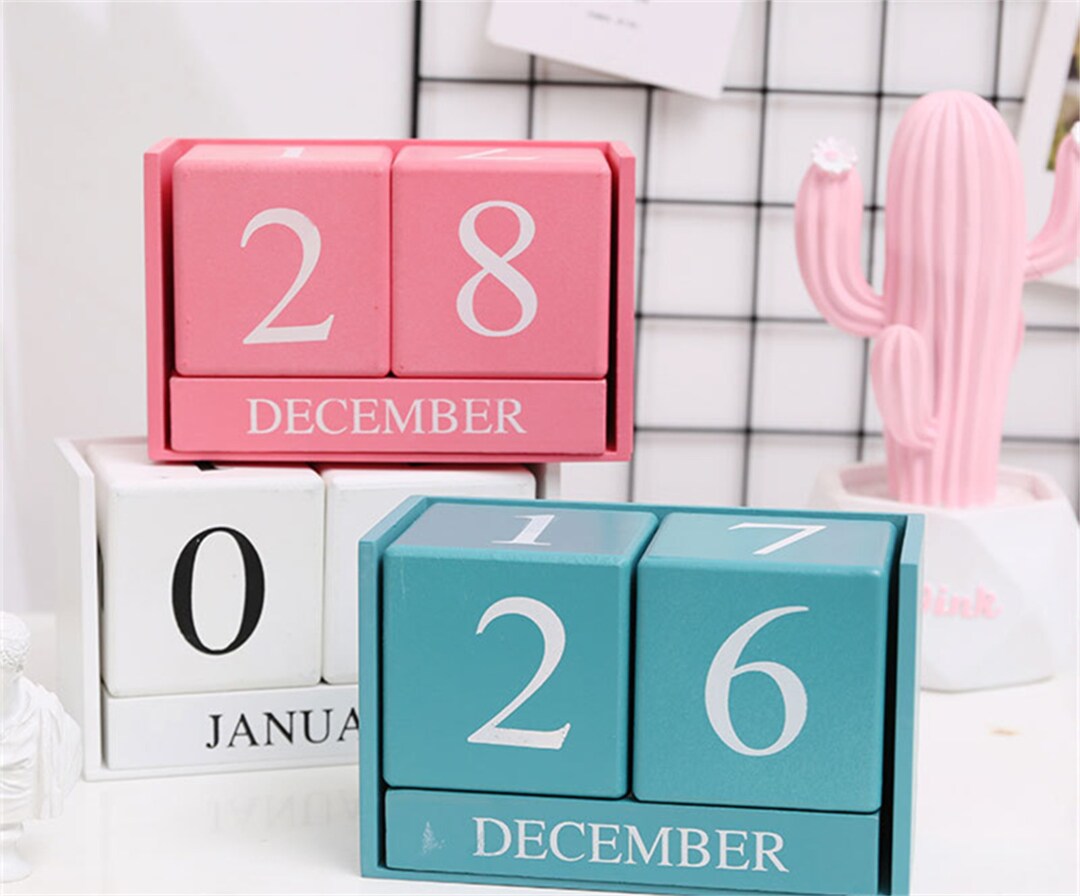 Wooden Calendar Perpetual Calendar Creative Desktop Calendar Nordic ...