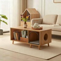 Cat Hideout Coffee Table Chest for Cat Toys or Small Bench Living Room ...