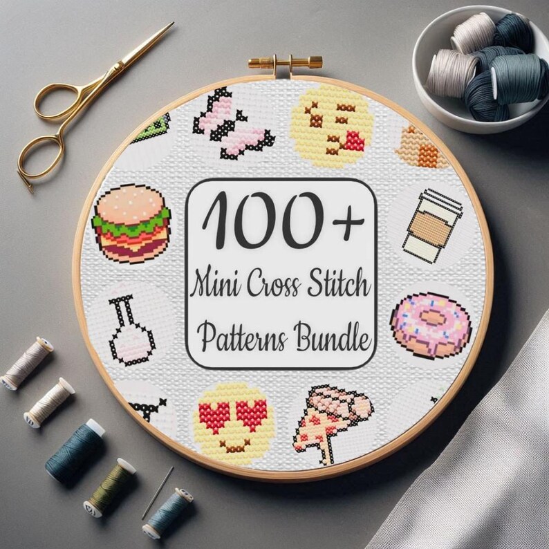 Digital Mini Cross Stitch Patterns Bundle: 100 Pattern PDF Downloads ...