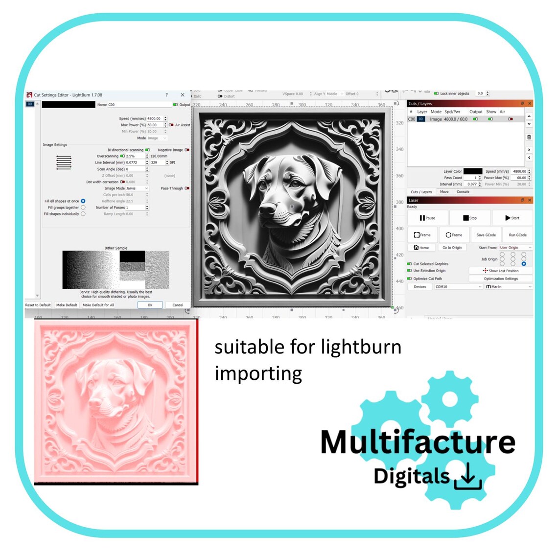 Hummingbird Bloom Laser Burn PNG, Laser Engrave Png, Lightburn File, 3D ...