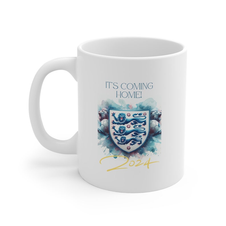 It's Coming Home Euro 2024 England Three Lions Cup Gift, Football Gift 11oz White Mug - Etsy