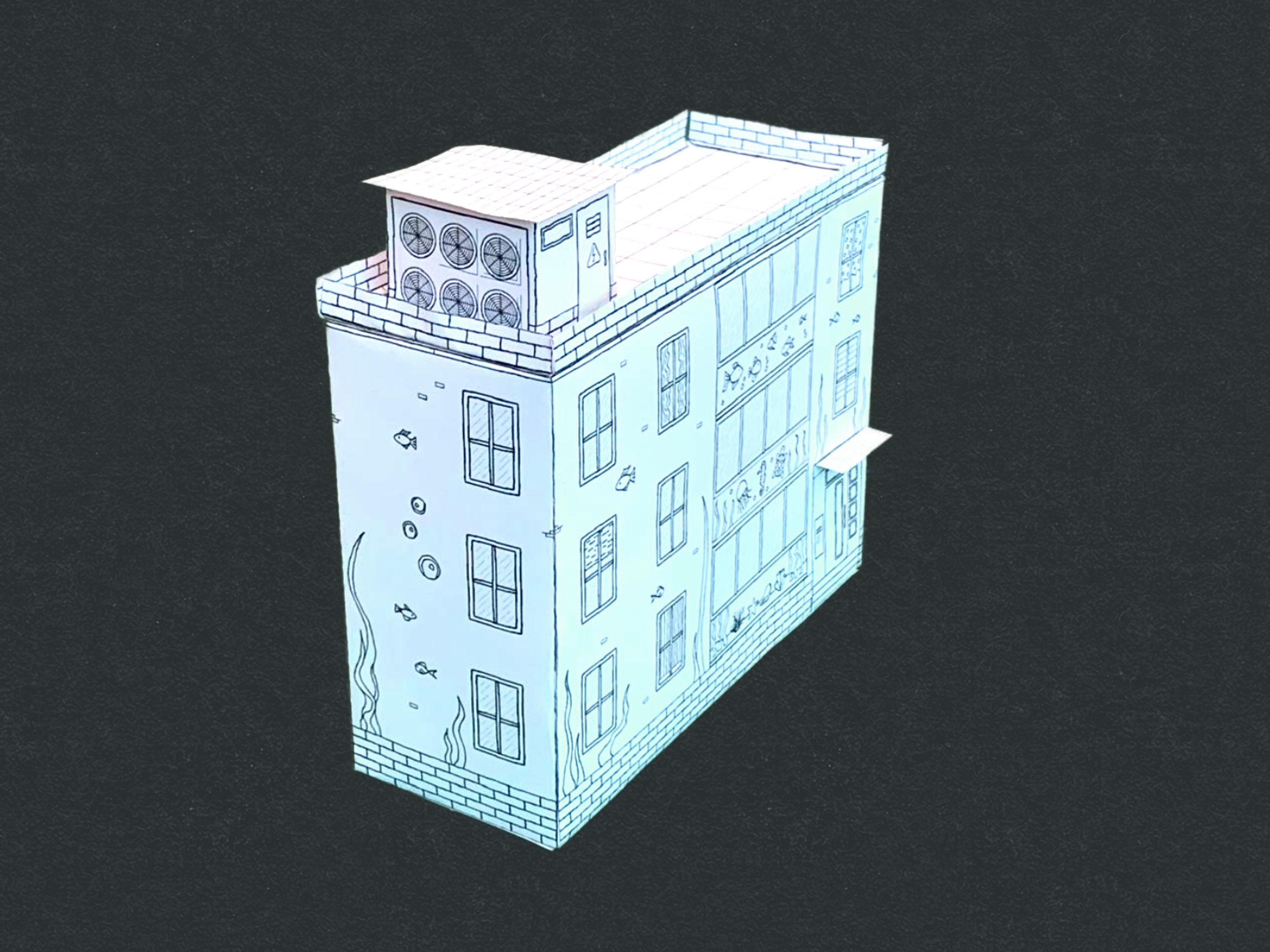 Printable Paper House, Flat, Apartment, Building Arts and Crafts DIY ...