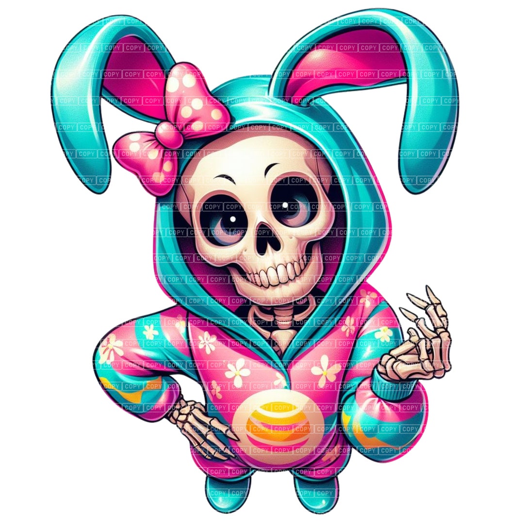 Easter Bunny Skeleton Easter Urban Trap Designs Sublimation Instant ...