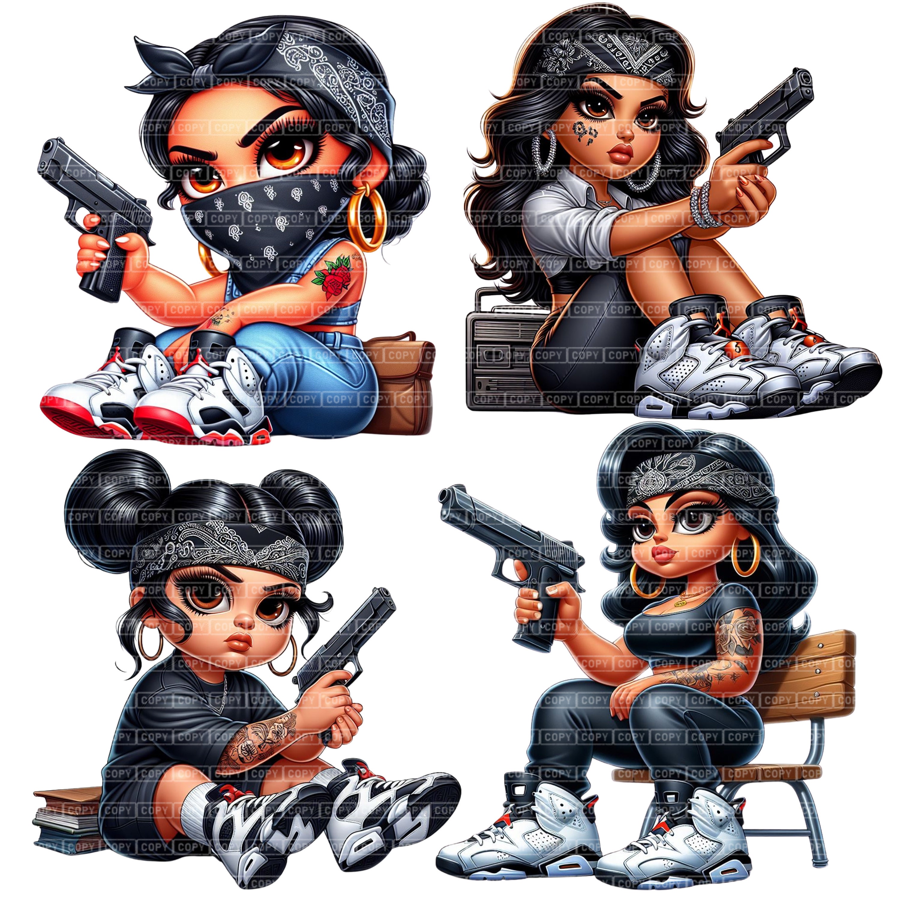 Gangster Chicana Trap Girl Clipart PNG Sublimation Instant Download ...