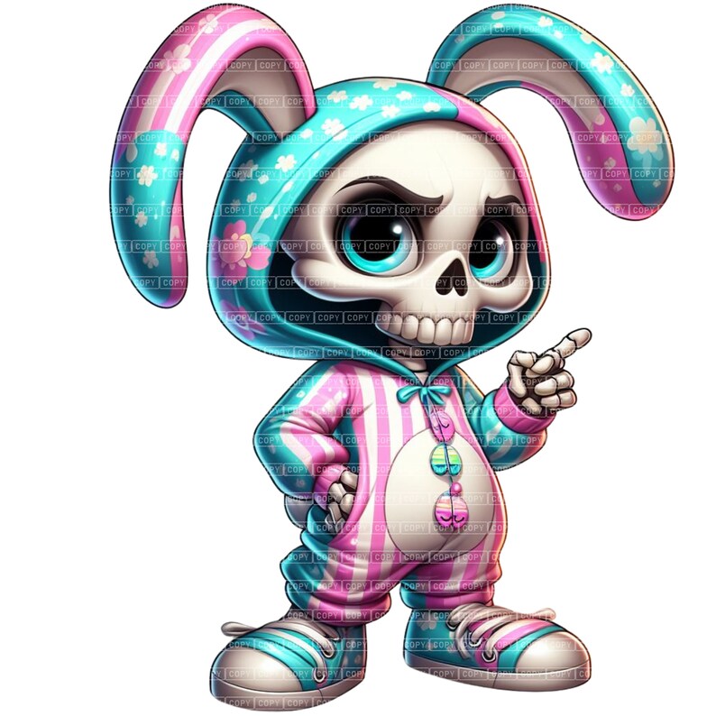 Easter Bunny Skeleton Easter Urban Trap Designs Sublimation Instant ...
