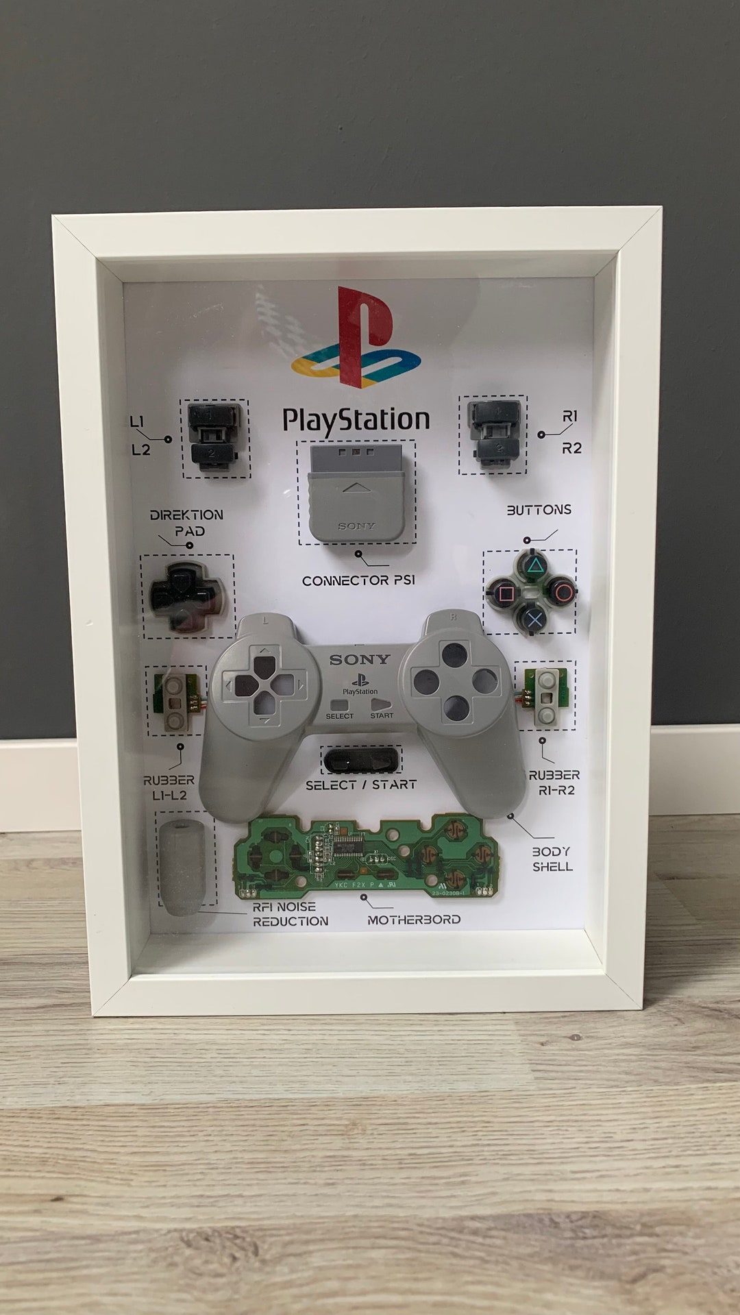 Disassembled Sony PS1 Controller in Frame, Art, PS3 Controller Teardown ...