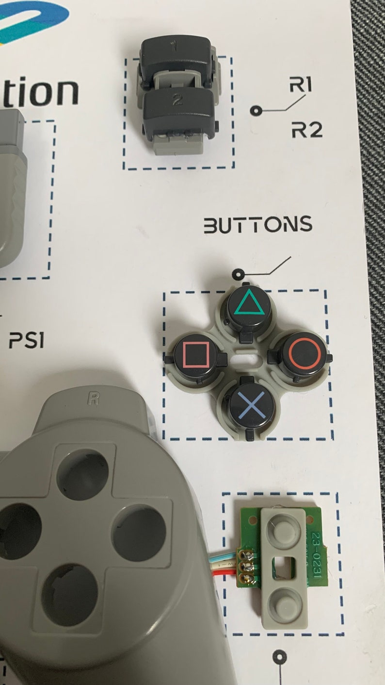 Disassembled Sony PS1 Controller in Frame, Art, PS3 Controller Teardown ...