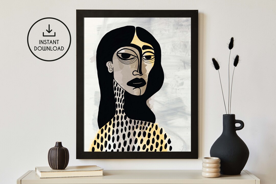 Minor Feeling Abstract Woman Drawing No.001 - Modern Patterned ...