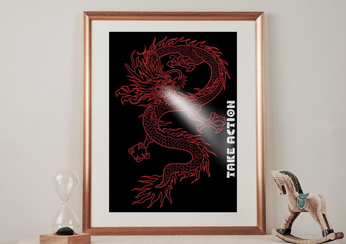 DRAGON POSTER / Take Action - Etsy