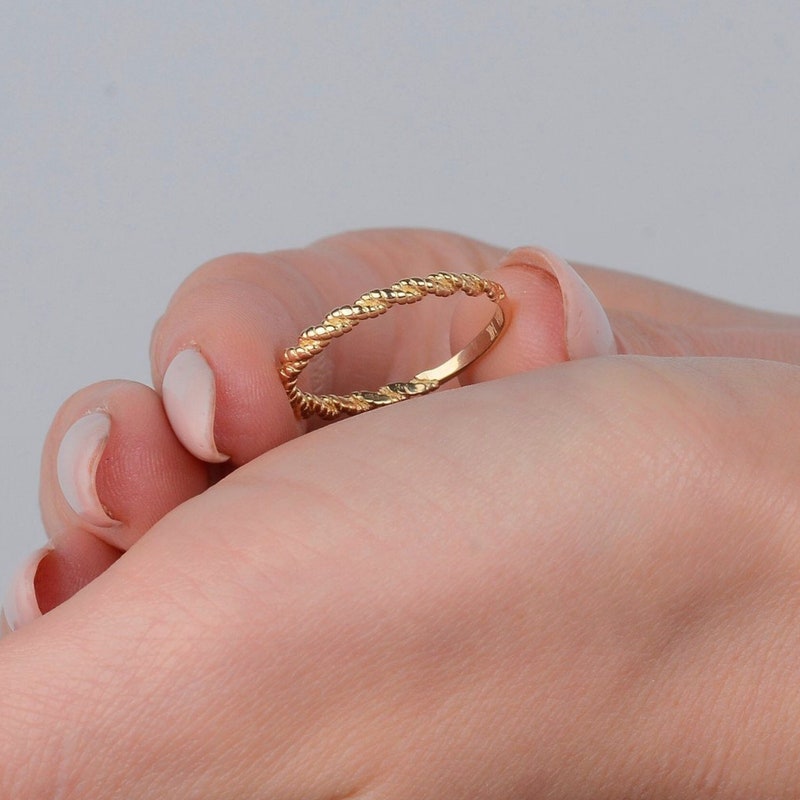 Rope Wedding Ring - Etsy UK