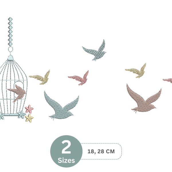 Birdcage Embroidery - Etsy