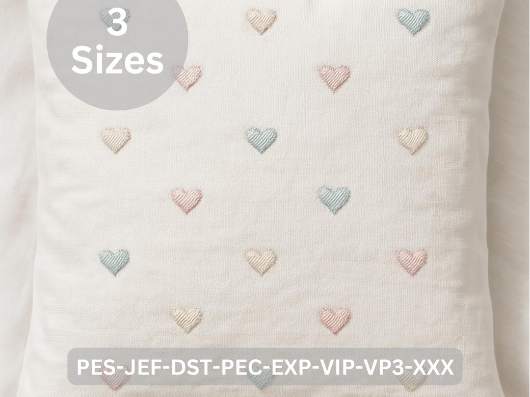 Pastel Heart Embroidery Design | Cute Mini Heart Machine Embroidery ...