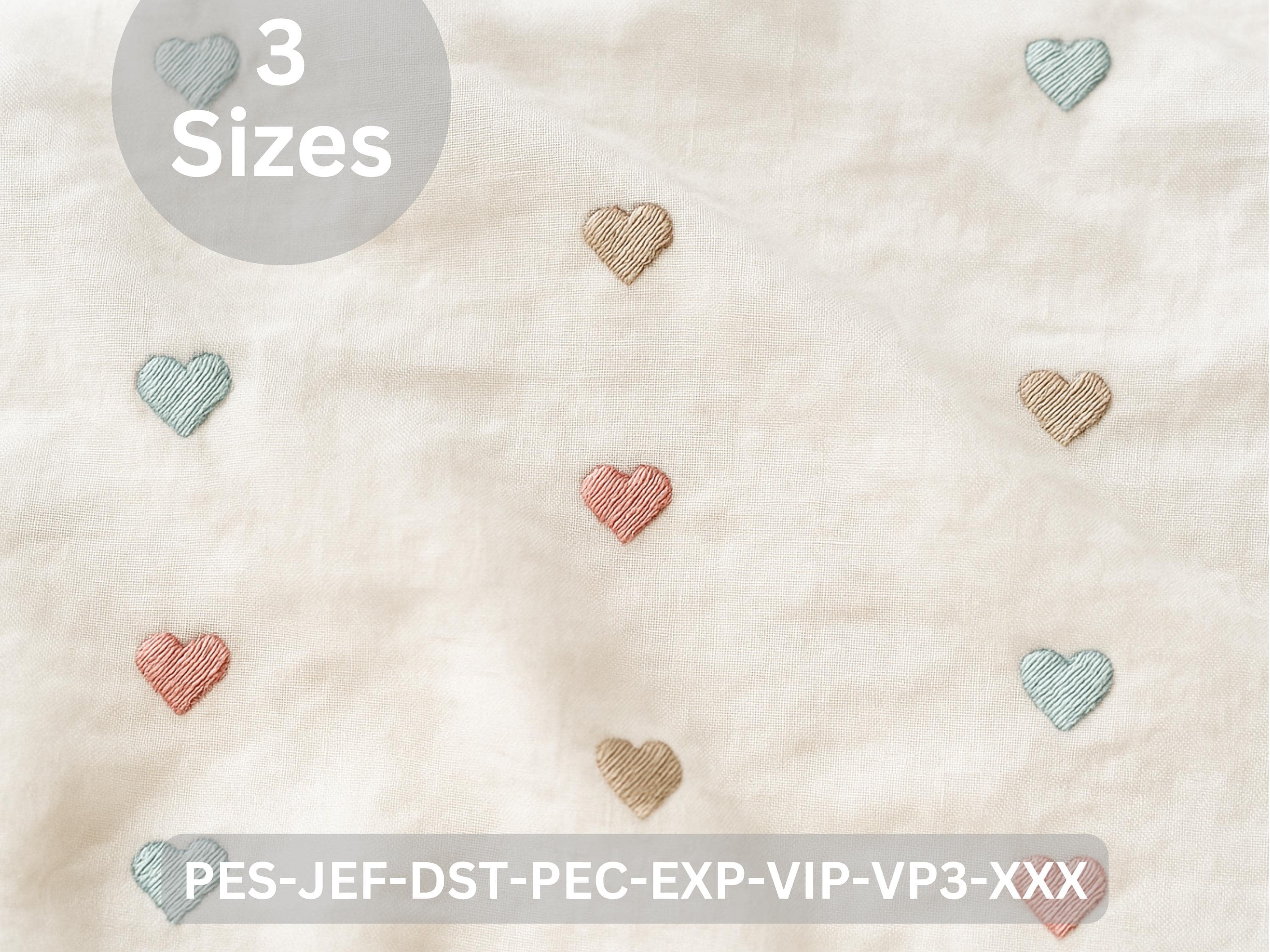Pastel Heart Embroidery Design | Cute Mini Heart Machine Embroidery ...
