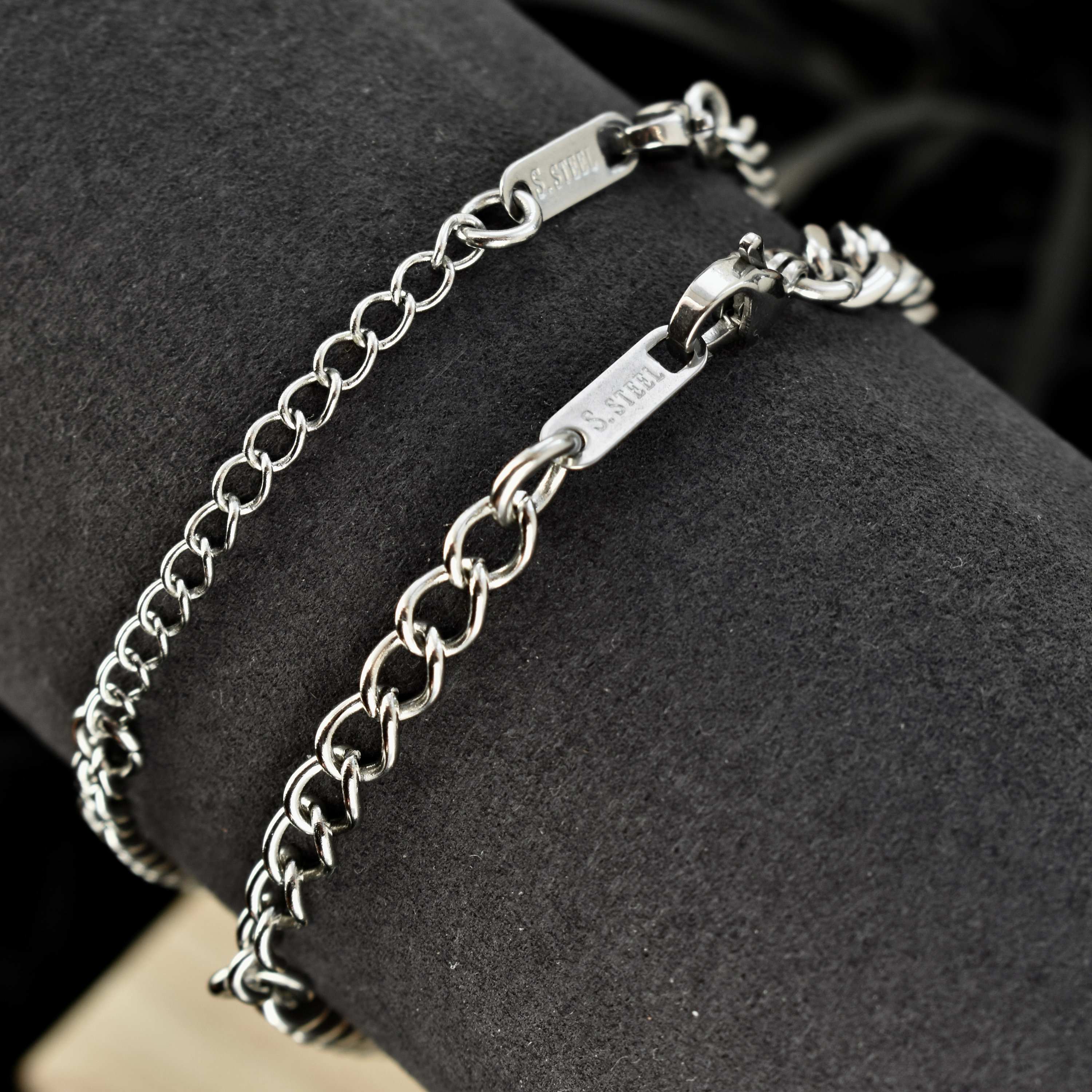 Set of 2 Couples Bracelets With Double Hearts Connectors, His and Hers ...