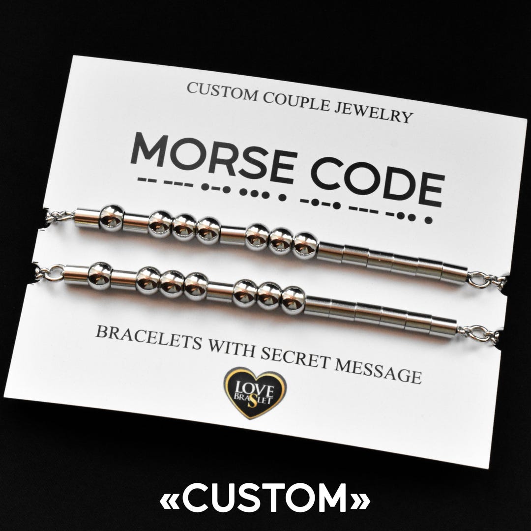 Personalized Morse Code Couple Bracelets, Custom Hidden Message ...