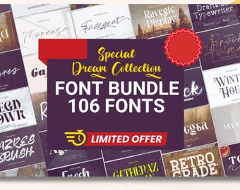Stunning Font Bundle, Display Font, Cricut Font, Vintage Font, Baby Font, Retro Font - Etsy