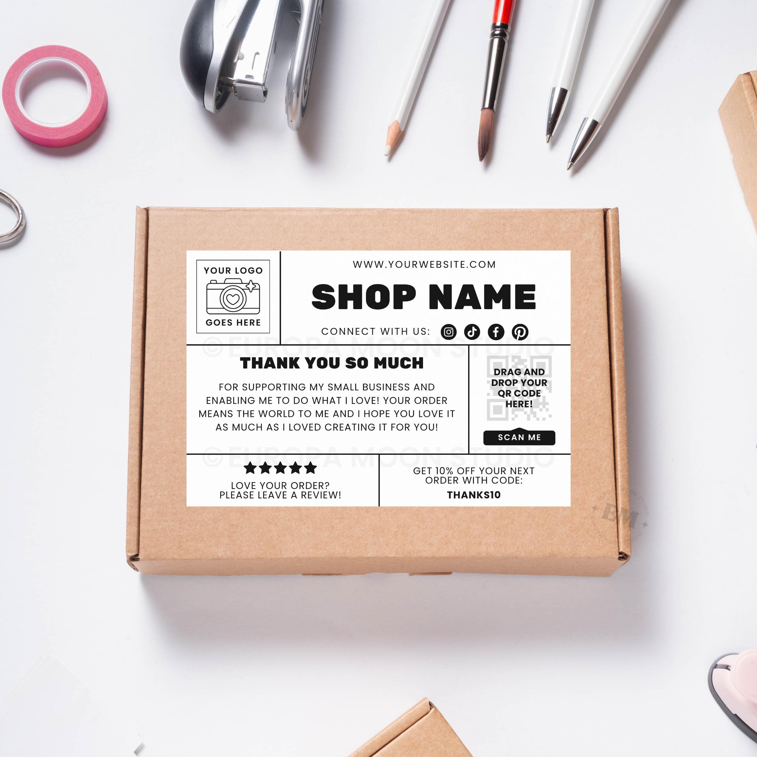 Thank You Label Canva Template 6x4 Inch Customisable Thermal for Small ...